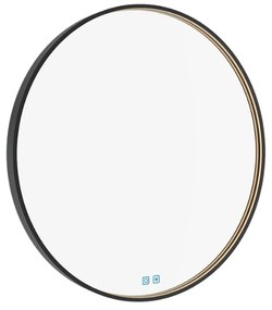 Nimco - Zrcadlo s LED osvětlením, průměr 70 cm, dotykový senzor, černá ZPC 31001RVX-90