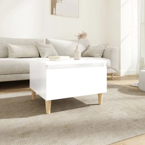 Odkládací stolek bílý vysoký lesk 50x46x35 cm kompozitní dřevo - Default Title