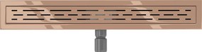 Mexen Flat, lineární podlahový žlab 50 cm, M01, růžové zlato, 1620050-15