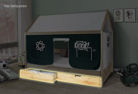 Šuplíky pod postel KIDS a BARČA 200 cm z masivu borovice - přírodní - 2 ks