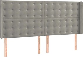 Box spring postel s matrací a LED světle šedá 200x200 cm samet 3139823