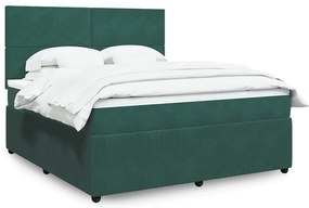 Box spring postel s matrací tmavě zelená 180x200 cm samet 3292403