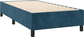 Box spring postel s matrací a LED tmavě modrá 90x190 cm samet 3139419