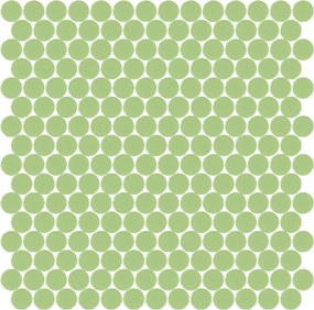 Hisbalit Skleněná mozaika zelená Mozaika 115A SATINATO kolečka  prům. 2,2 (33,33x33,33) cm - KO115ALH