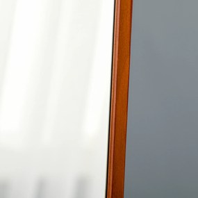 HOMCOM Zrcadlo v plné délce s čtvercovým rámem a 2 možnostmi montáže, moderní jedlový rám pro chodbu, ložnici, obývací pokoj 37x43x156 cm Ořech