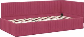 Rohový rám postele s matrací 2 ks Víno Červené 100 x 200 cm 3393832