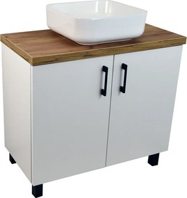 Comodo Koupelnová skříňka pod deskové umyvadlo ROSO W 80-HD - bílá/zlatý dub