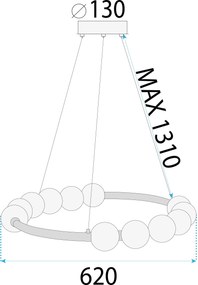 Toolight Toolight, LED stropní svítidlo APP1553-CP, zlatá lesklá-bílá, OSW-05661