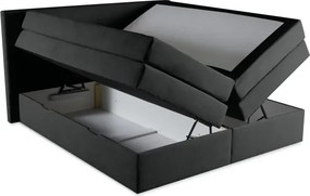 Kontinentální boxspring postel ANNA 200x220, antracitová (gerra 120)