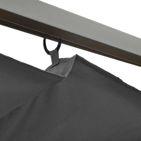 Pergola se zatahovací střechou antracitová 3x3 m ocel 180 g/m² 312226