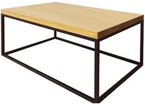 Drewmax Konferenční stůl ST375 Š100, šířka desky: 2,5cm, masiv černá matná dub bělený