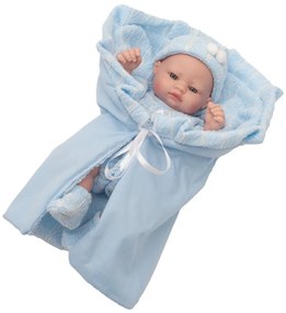Luxusní dětská panenka-miminko chlapeček Berbesa Charlie 28cm Modrá