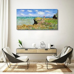 Obraz na plátně Cliff Sea Claude Monet