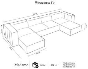 Tmavě modrá kožená rohová pohovka (do "U") Madame – Windsor &amp; Co Sofas