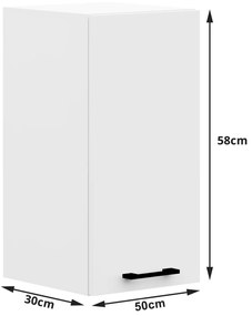 Kuchyňská skříňka Olivie W 50 cm - bílá závěsná