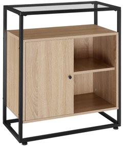 tectake 404689 komoda conventry 70x38x80,5cm - industrial světlé dřevo, dub sonoma