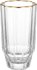 Elegantní sklenice na vodu se zlatým okrajem - Ø 7*13 cm / 300 ml