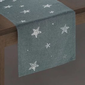 Vánoční prostírání štola v šedé barvě s hvězdičkami