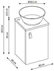 Koupelnová skříňka s umyvadlem TAARNHOLM bílá