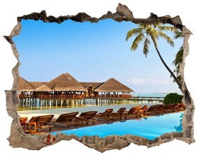 Wallmuralia Nálepka fototapeta 3D Bazén na Maledivách 95x64 cm