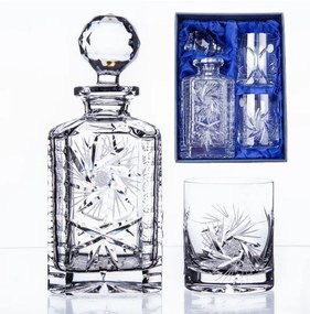 Onte Crystal Bohemia Crystal ručně broušený whisky set Větrník 1+2