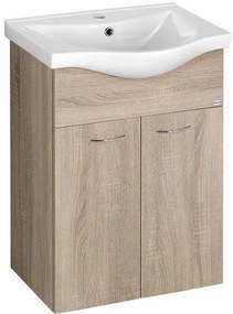 Aqualine, KERAMIA FRESH umyvadlová skříňka 51,1x74x34cm, dub platin, 50058