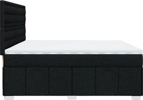 Box spring postel s matrací černá 200x200 cm textil 3291791