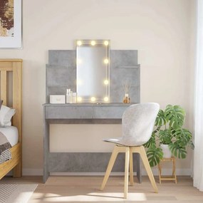 vidaXL Toaletní stolek s LED osvětlením 96 x 40 x 142 cm [837892] Barva: Betonová šedá