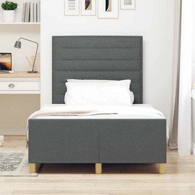 Rám postele s čelo Tmavě šedá 120 x 200 cm textil 3344642