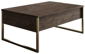 Designový konferenční stolek Hallan 90 cm ořech/zlatý
