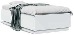 Rám postele s LED osvětlením bílý 90 x 190 cm kompozitní dřevo