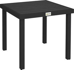 Outsunny zahradní stůl pro 4 osoby kompaktní jídelní stůl ze snadno udržovatelného hliníkového plastu černý 80x80x74cm pro zahradní nábytek | Aosom.de