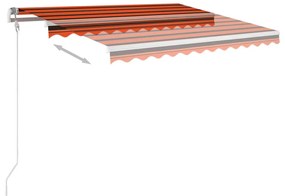 vidaXL Automatická zatahovací markýza se sloupky 3x2,5 m oranžovohnědá
