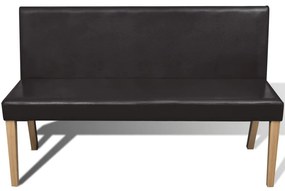 Lavice 139,5 cm tmavě hnědá umělá kůže 241347