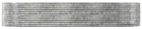 Vyvýšený záhon stříbrný 367x140x68 cm práškově lakovaná ocel,  319107