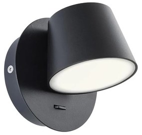 Redo 01-1739 nástěnné LED svítidlo Shaker černé, 6W, 3000K, ø12cm