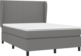 Box spring postel s matrací tmavě šedá 140x200 cm textil 3127806