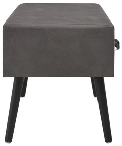 Konferenční stolek šedý 80 x 40 x 46 cm umělá kůže - Default Title
