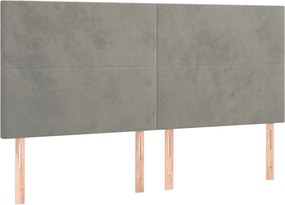 Box spring postel s matrací světle šedá 180x200 cm samet 3137737