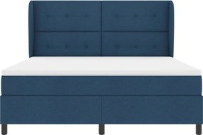 Postel s boxspringem s čelo Modrá 180 x 200 cm textil 3340584
