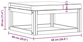 vidaXL Marketos Podnožka s tmavě šedou poduškou masivní akáciové dřevo