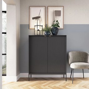 Komoda NOVA cc KSZ104 | s policemi a zásuvkami | 104 cm | černá/černá