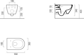 GSI Pura ECO závěsná WC mísa 55 x 36 cm swirlflush extraGlaze bílá 880711