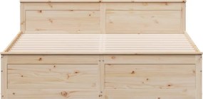 Postel bez matrace s čelem 200 x 200 cm masivní borovice 3308753