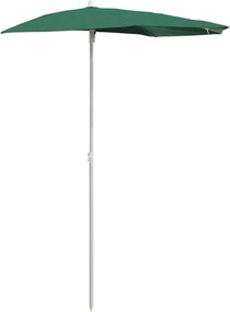Zahradní půlkruhový slunečník s tyčí 180 x 90 cm zelený 315560