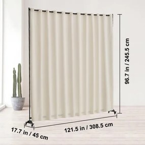 Dělicí stěna VEVOR, 308,5 × 45 × 245,5 cm – Béžová