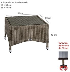 Stilista 90145 STILISTA Odkládací stolek 58 x 58 cm, polyratan, krémový