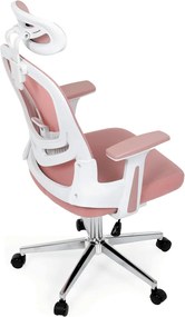 Ergonomická kancelářská židle EMILIE - růžová síťovina