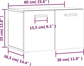 vidaXL Nástěnná skříňka 60 x 36,5 x 35 cm kompozitní dřevo [830035] Barva: Betonová šedá