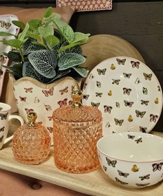 Porcelánový dezertní talířek s motýlky Butterfly Paradise - Ø 20*2 cm